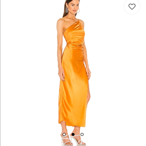 The Sei | Dresses | The Sei One Shoulder Midi Dress In Clementine Size ...